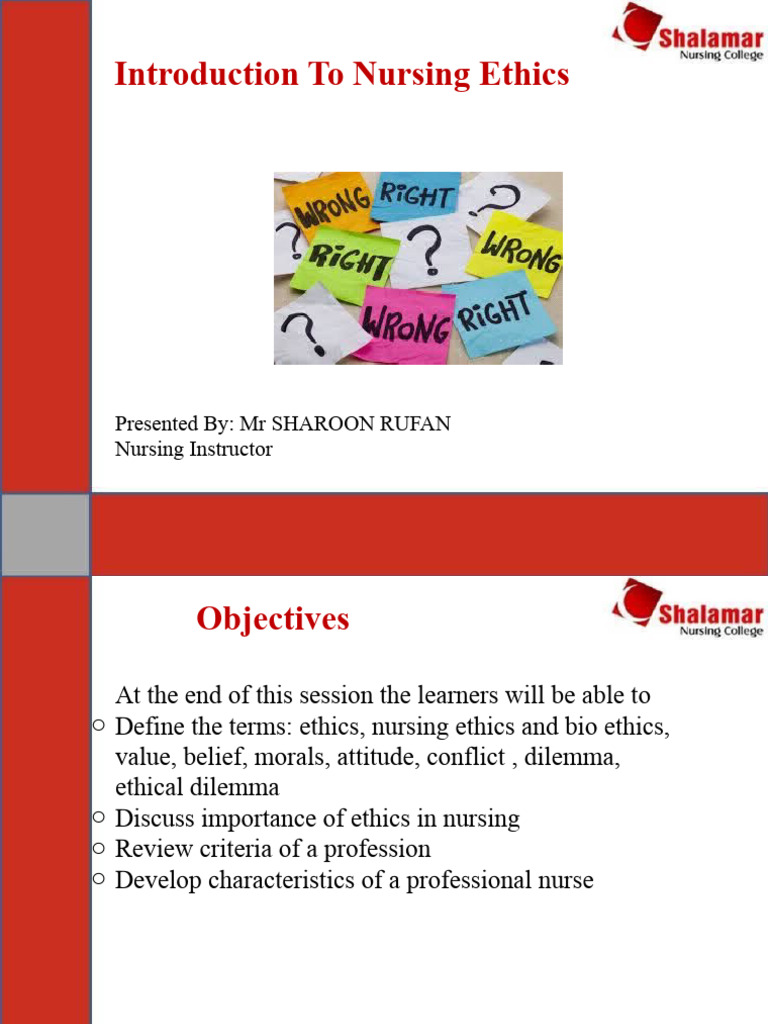 Introduction To Nursing Ethics | PDF | Bioethics | Nursing