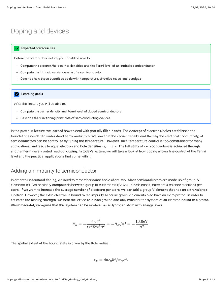 Doping and Semiconductor Devices Explained | PDF | Doping ...