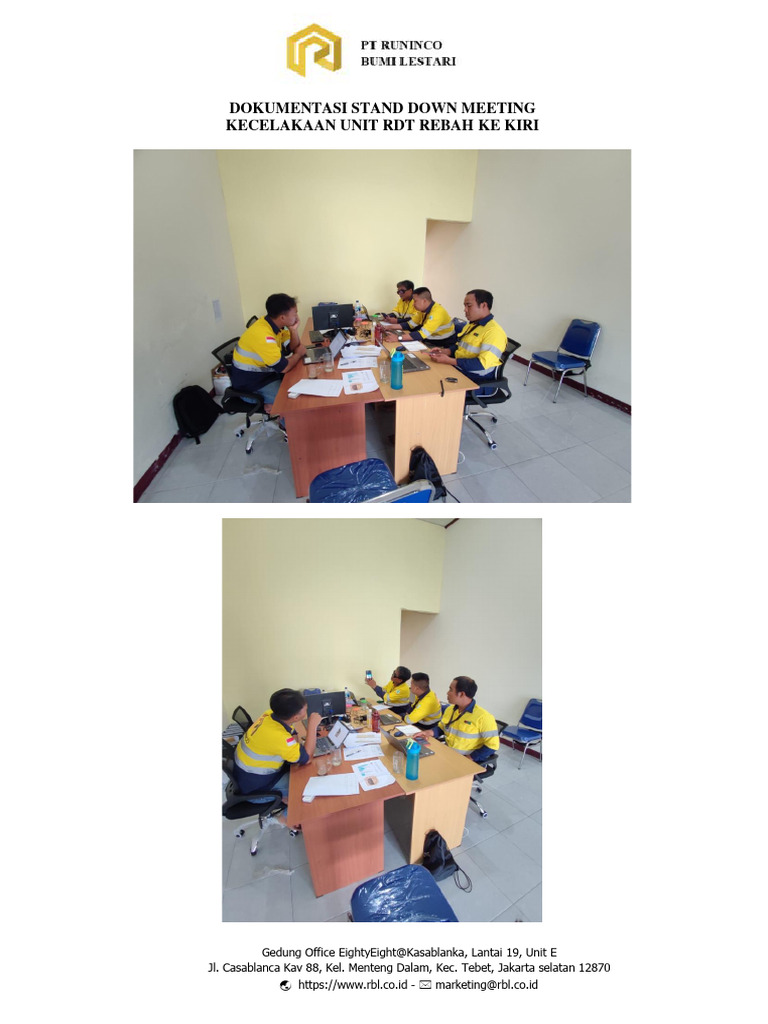 Dokumentasi Stand Down Meeting Kecelakaan Unit RDT Rebah Ke Kiri | PDF
