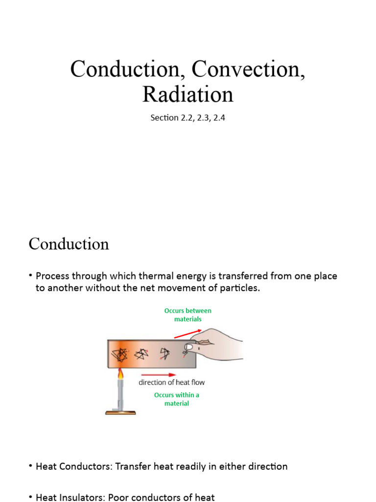 2.2 2.3 2.4 Conduction, Convection, Radiation | PDF | Thermal Conduction | Radiation