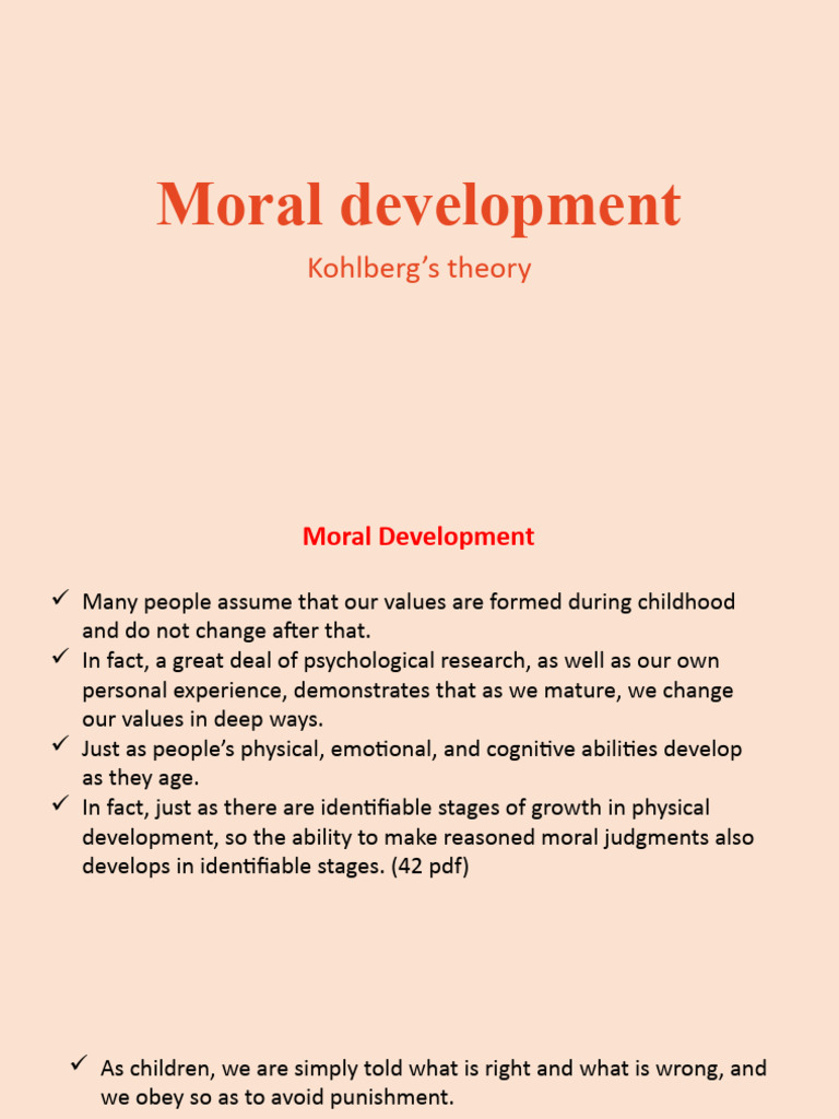 Lecture 5 Moral Development | PDF | Morality | Psychology