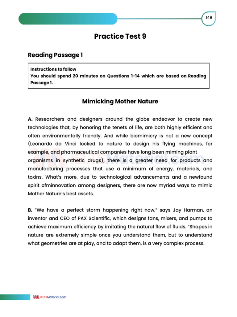 Reading Test 9 | PDF | Trees