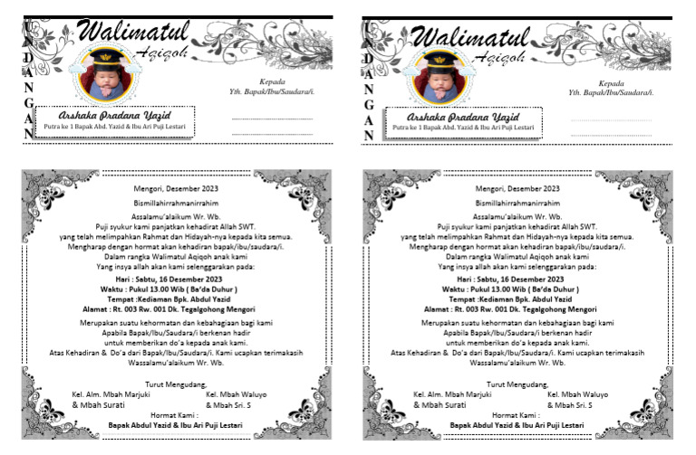 WALIMATUL AQIQOH Ndan Ipul | PDF