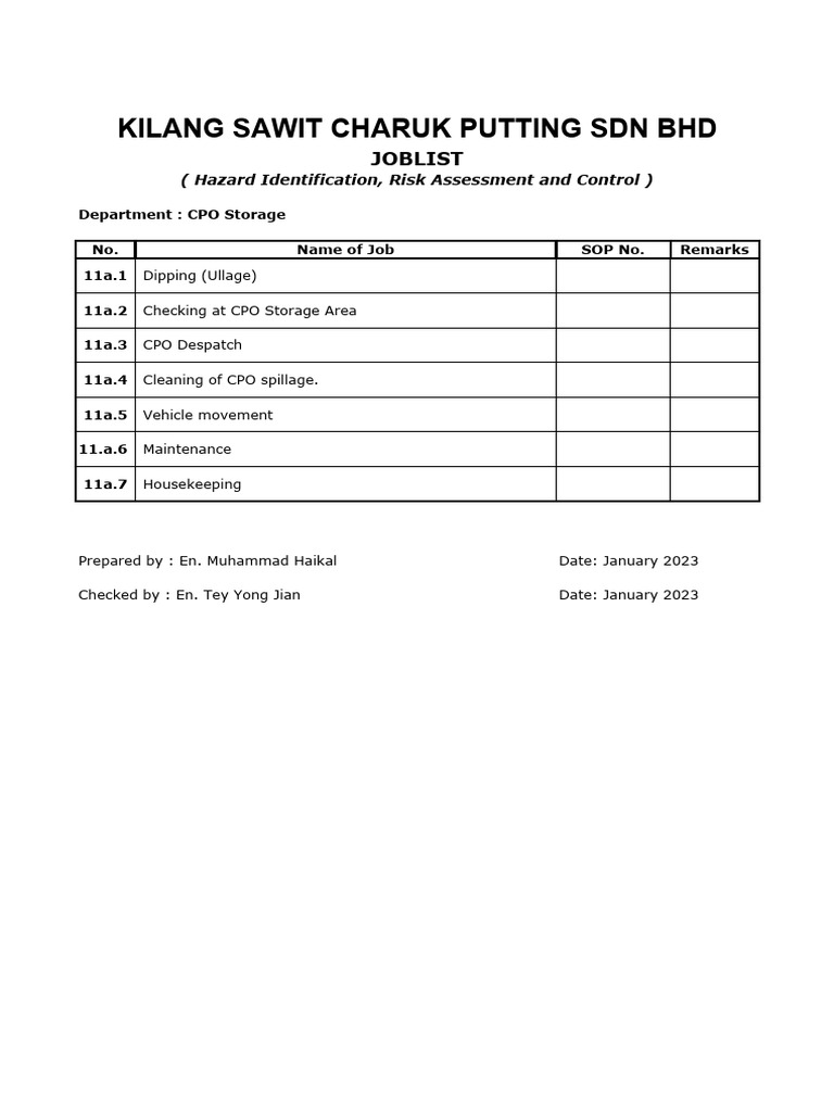 11a CPO Storage | PDF | Risk | Welding