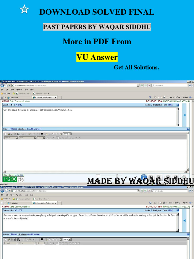 CS601 Final Term Subjective by Waqar Siddhu | PDF