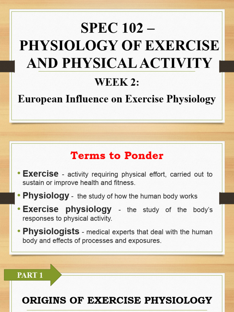 Spec 102 Physiology of Exercise and Physical Week 2 | PDF | Physiology ...