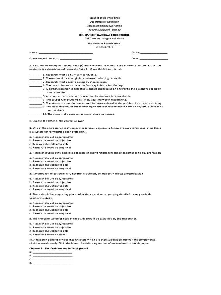 Questionnaire in Research 7 | PDF | Methodology | Procedural Knowledge