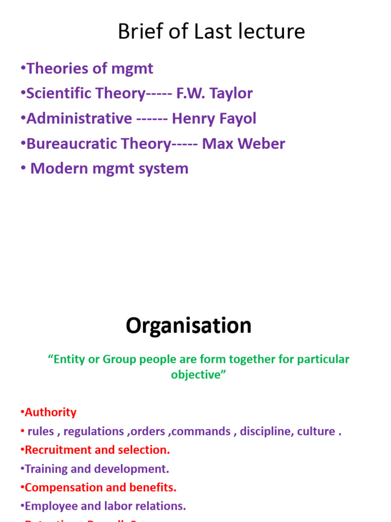 Unit - 1 Lecture No 7,8 | PDF | Decision Making | Hierarchy