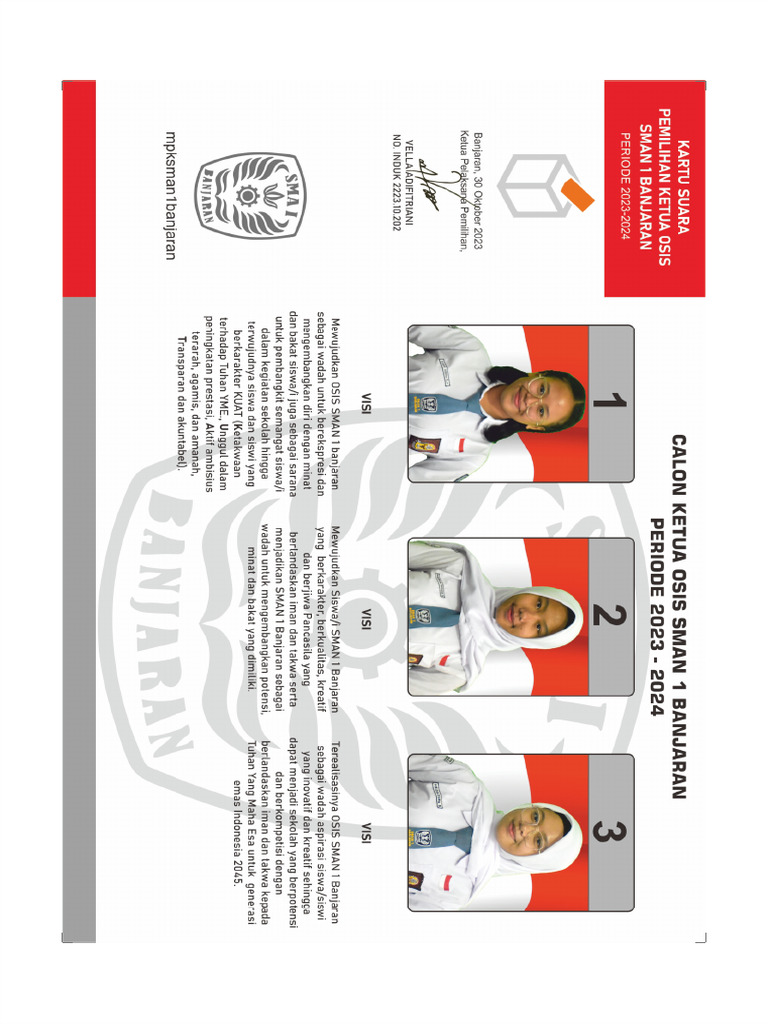 Surat Suara Osis SMAN | PDF