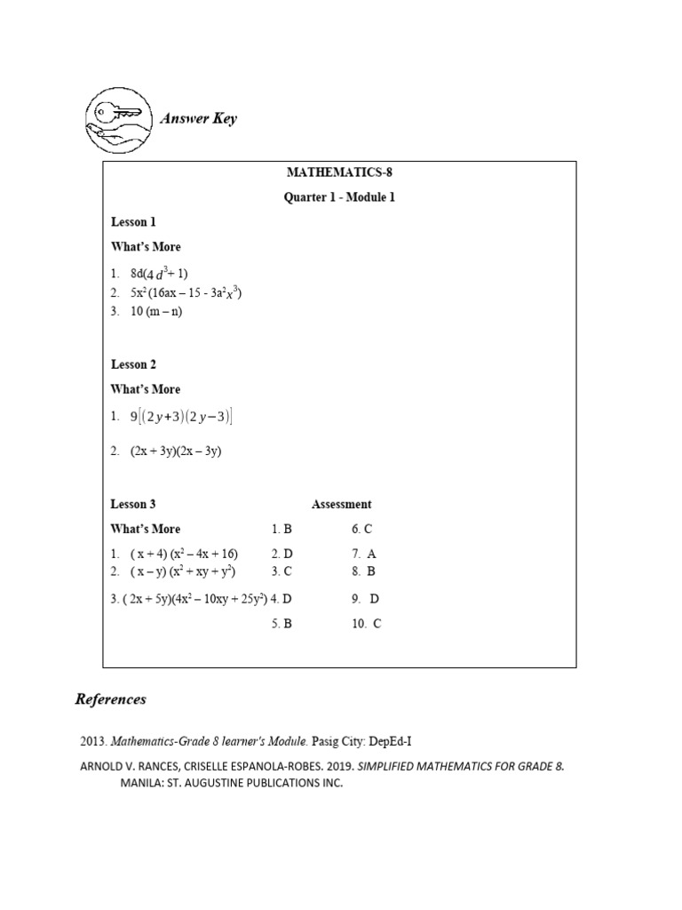 Answer Key Q1 M1 M4 Pdf
