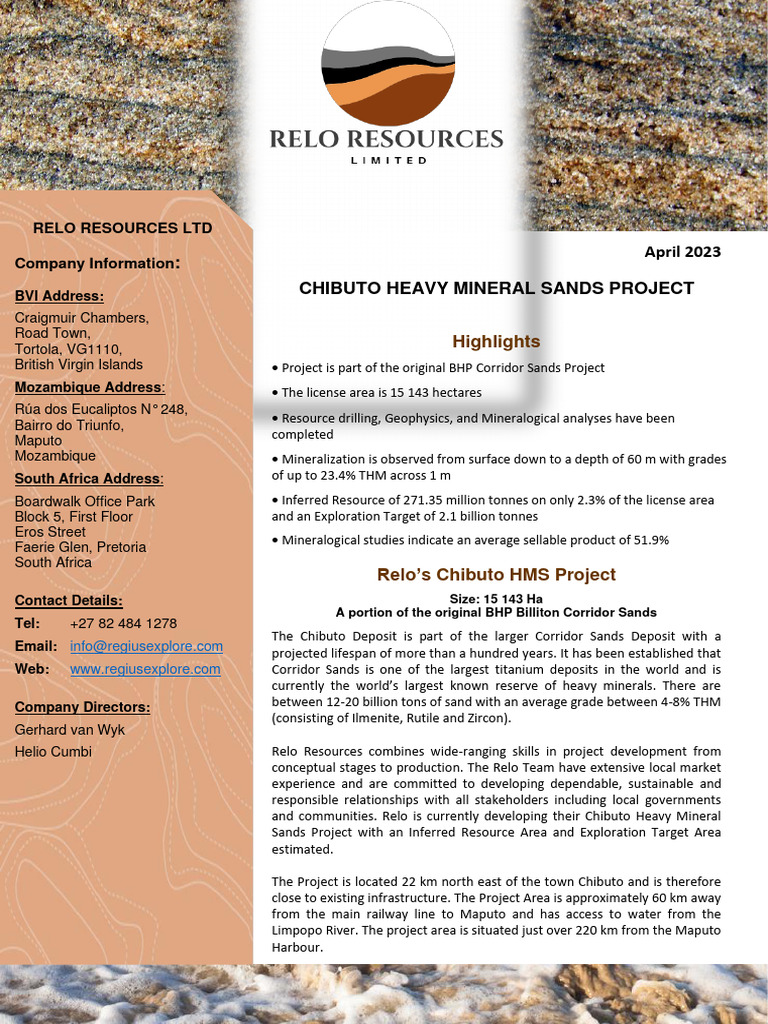 Relo - Resources - HMS - Teaser - April 2023 | PDF | Geology | Earth ...