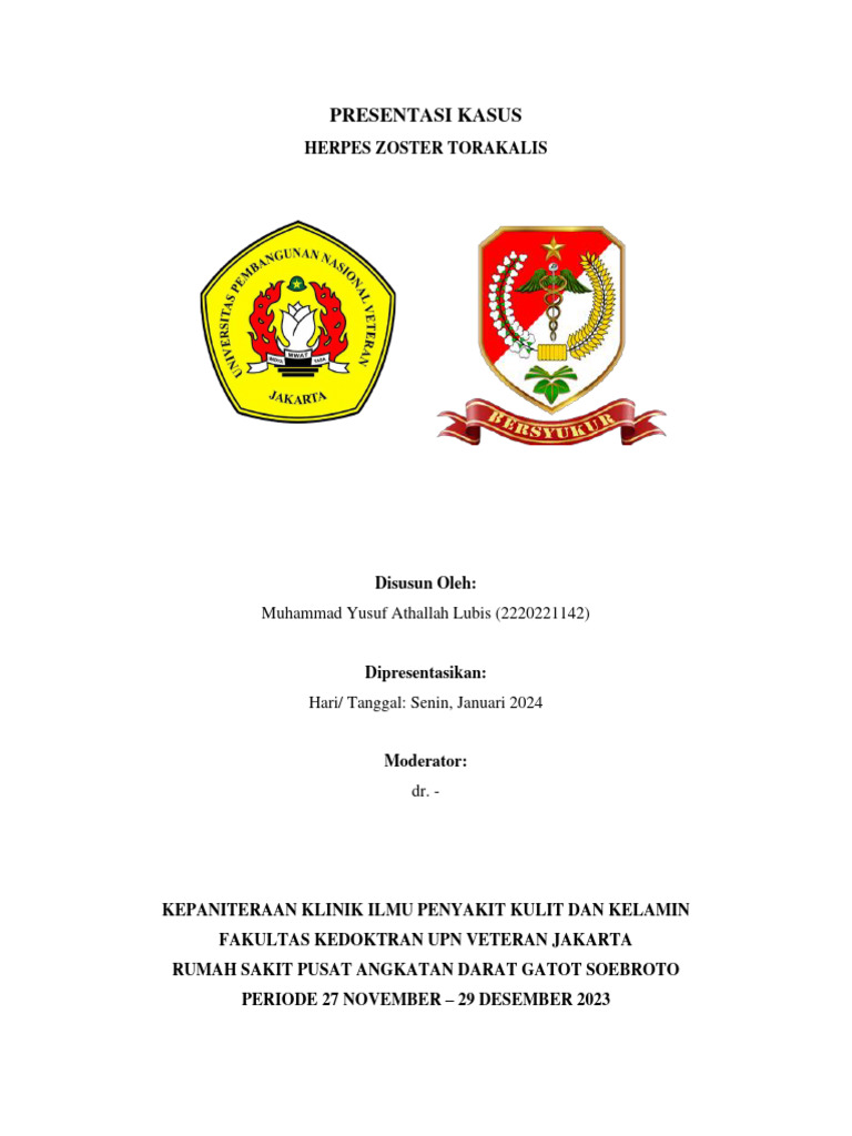 Kasus Herpes Zoster Torakalis 2024 | PDF