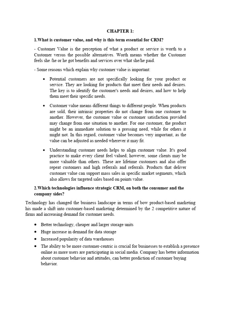 Understanding Customer Value in CRM | PDF | Customer Relationship ...