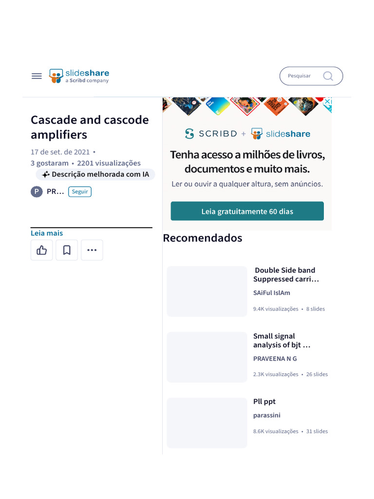 Cascade and Cascode Amplifiers | PDF