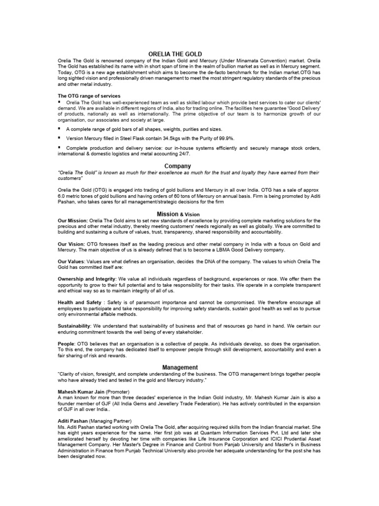 Company Profile and Specific On Mercury | PDF | Economies | Business