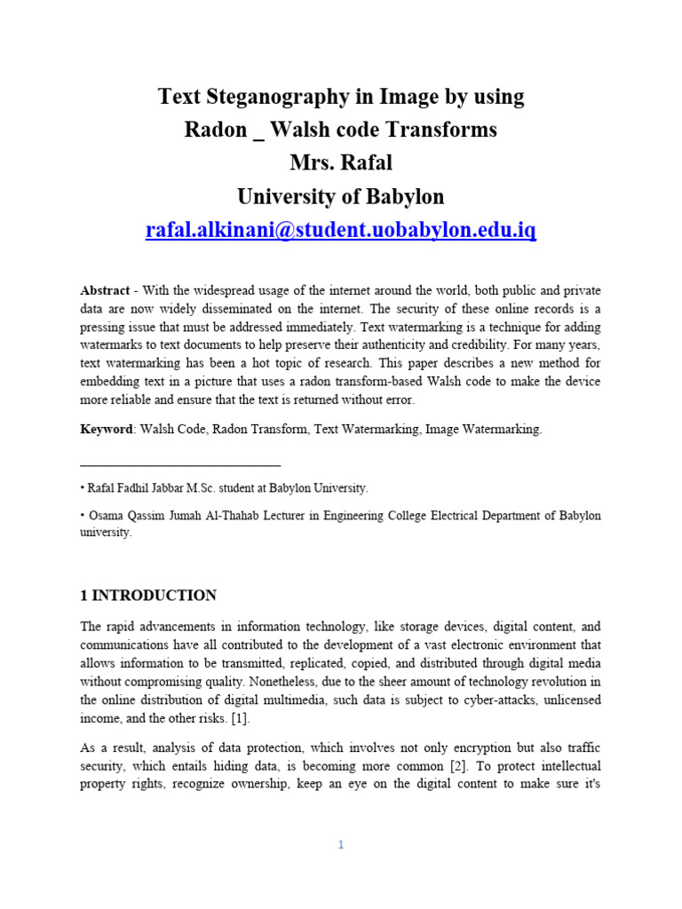 Text Steganography in Image by Using Radon - Walsh Code Transforms ...