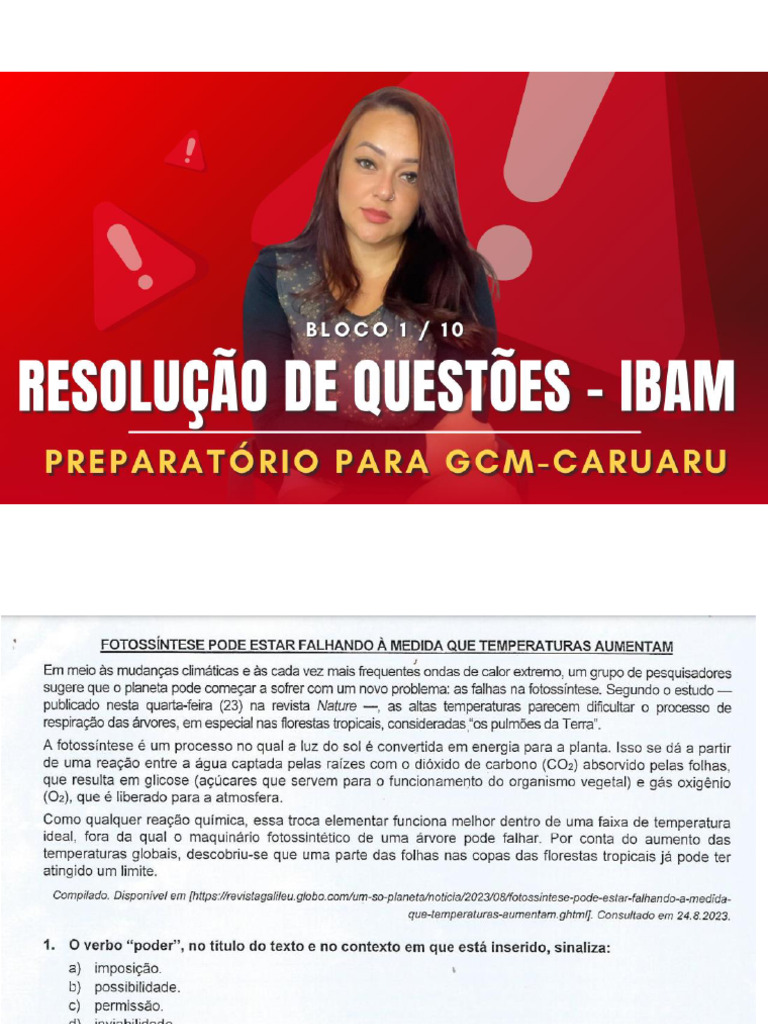 Aula 1 - Resolução Ibam - Português | PDF