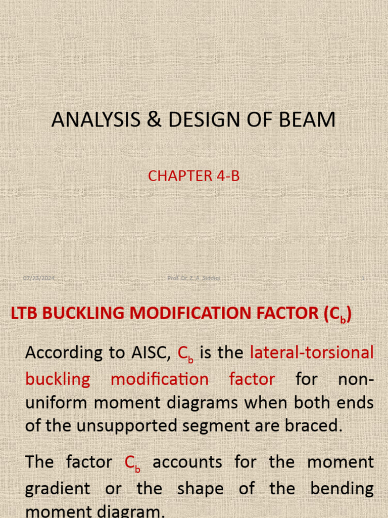 Lateral-Torsional Buckling Factor Cb Explained | PDF | Buckling | Beam (Structure)