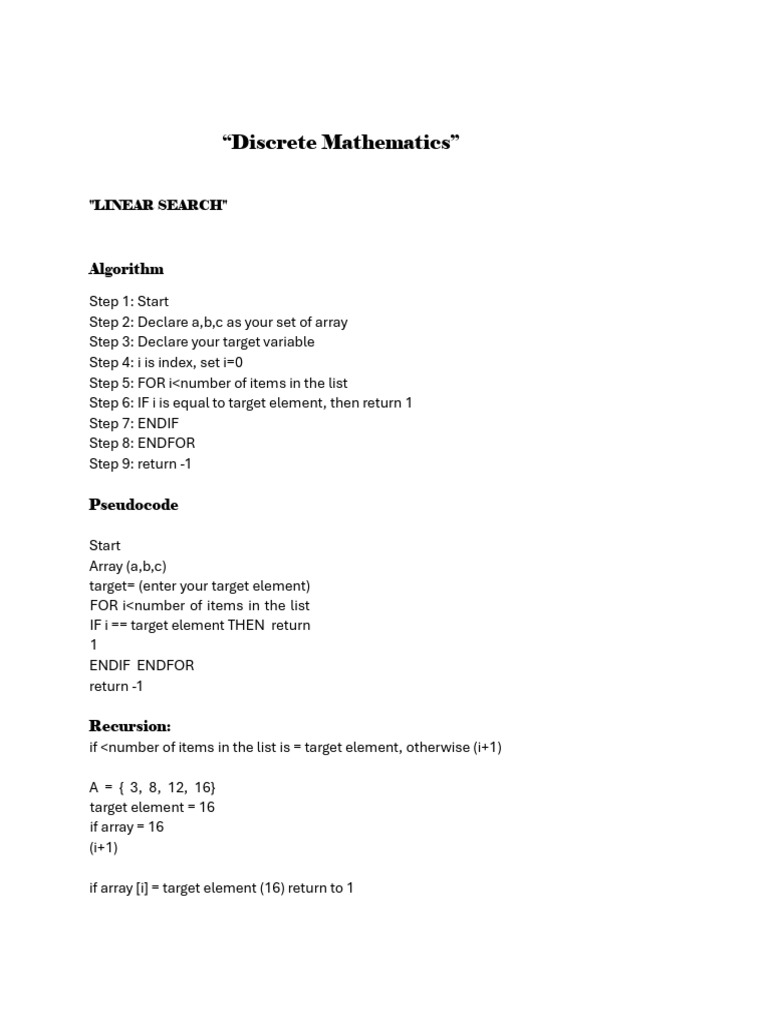 Discrete Mathematics Finals Pdf Algorithms Computer Programming