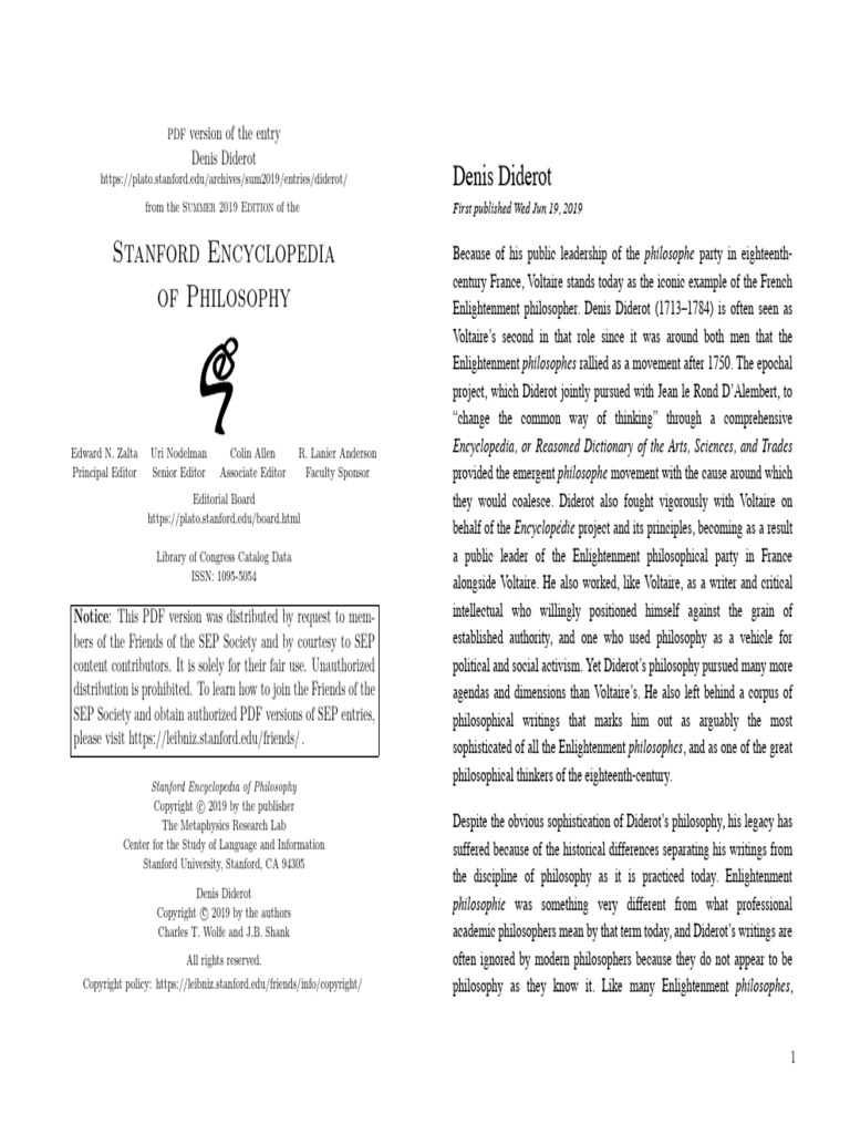 Diderot | PDF | Age Of Enlightenment | Metaphysics