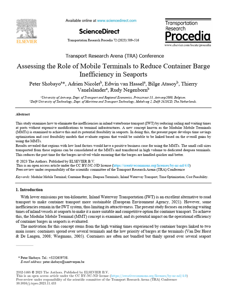Assessing The Role of Mobile Terminals To Reduce Con - 2023 ...