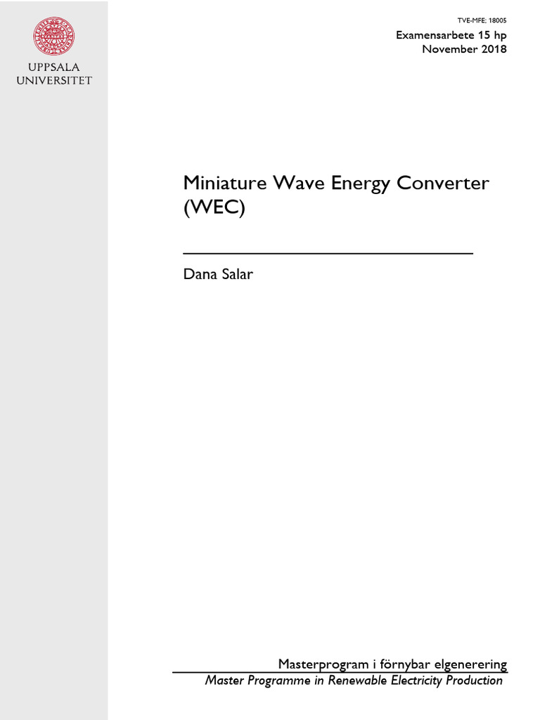 Mini Wave Energy Converter Study | PDF | Electric Generator | Magnetic ...