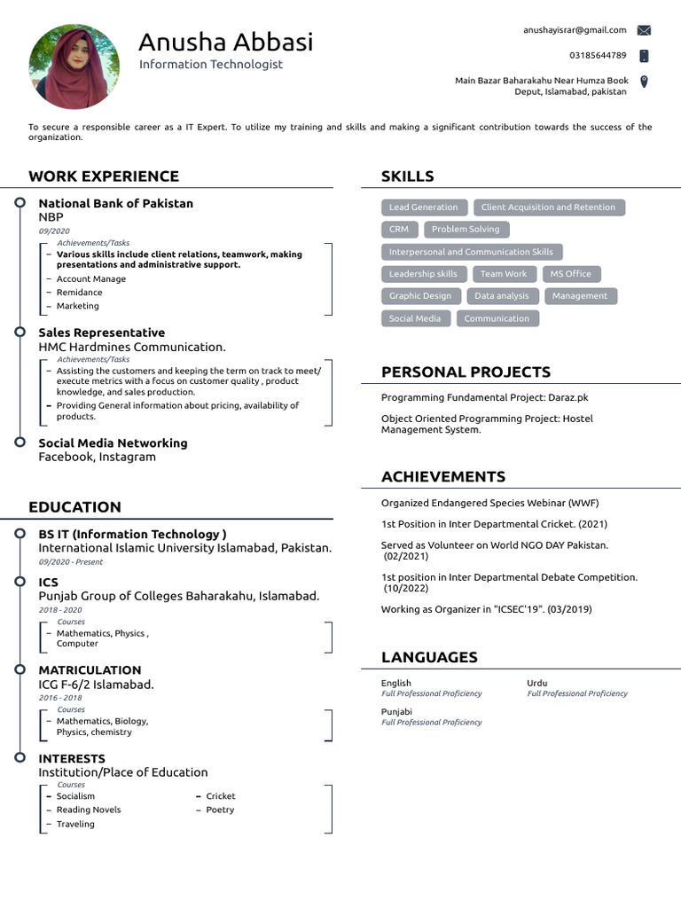 Anusha - S Resume | PDF | Pakistan | Human Communication