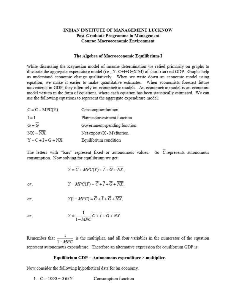 Chapter10 Note1 | PDF | Consumption (Economics) | Gross Domestic Product