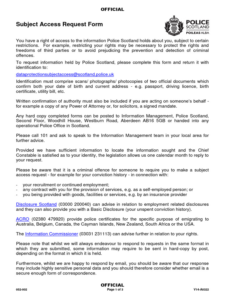 Request For Access To Information | PDF | Identity Document | Criminal ...