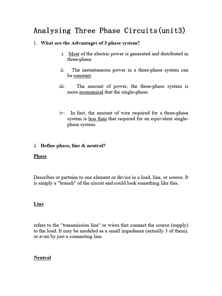 Analysing Three Phase Circuits | PDF | Electrical Engineering | Electricity