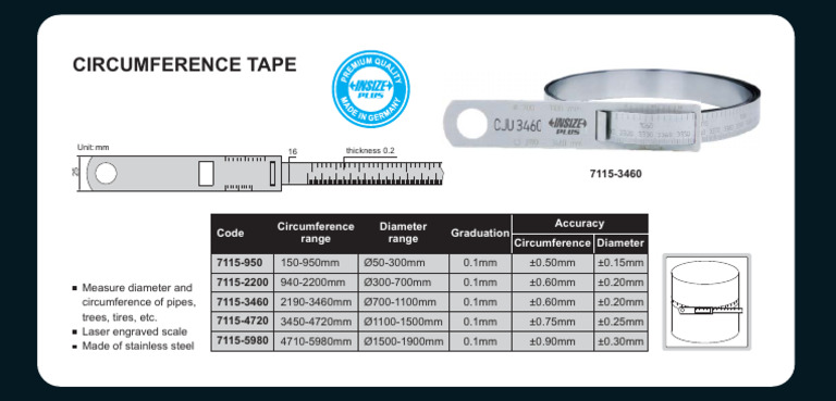 Insize Circumference Tape | PDF | Pipe (Fluid Conveyance) | Mechanical ...