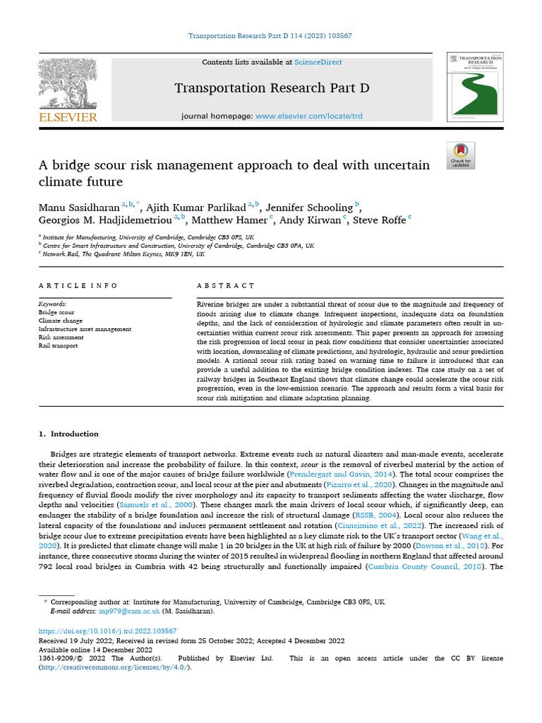 A Bridge Scour Risk Management Approach T - 2023 - Transportation ...