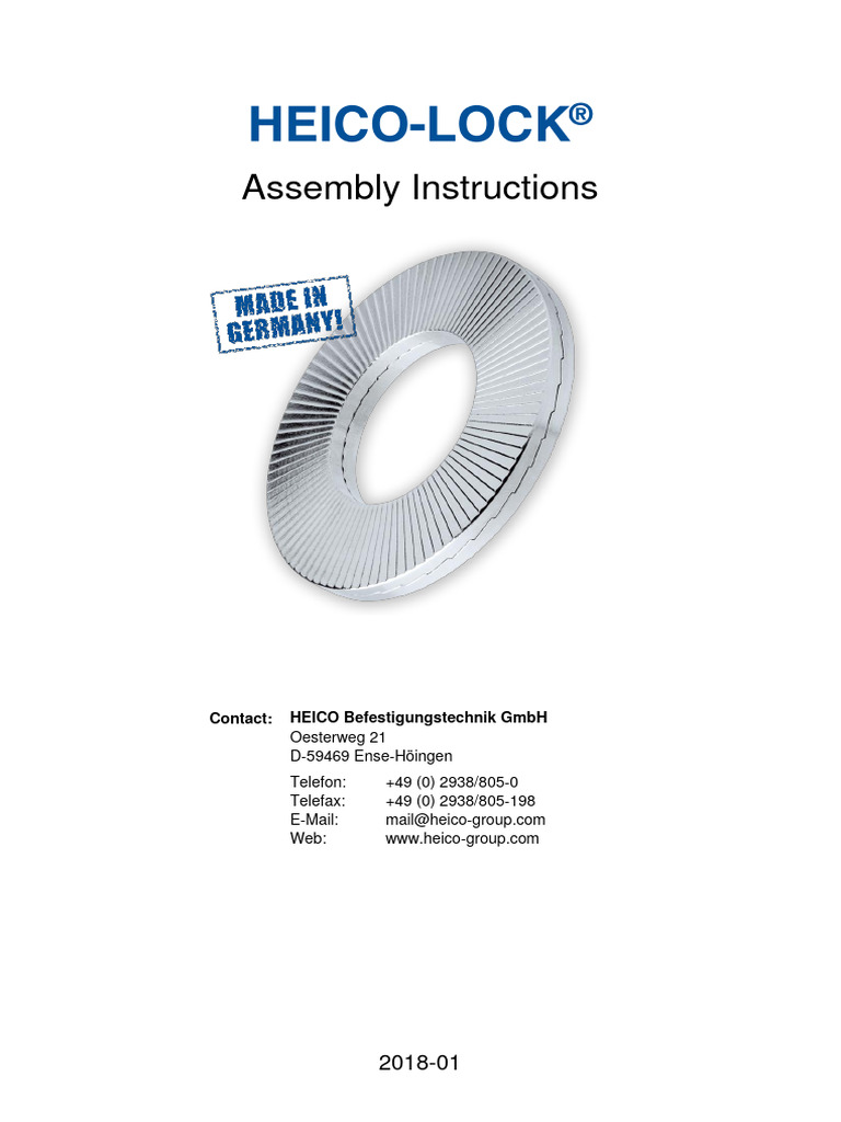 Montageanleitung Heico Lock - en Web | PDF | Screw | Nut (Hardware)