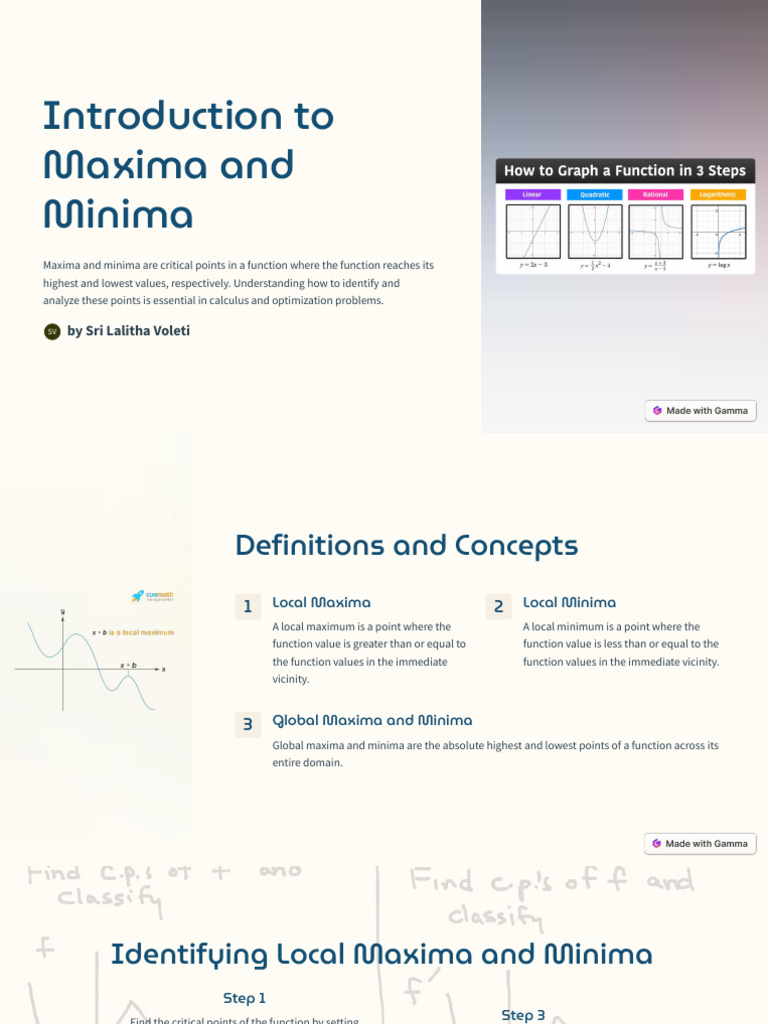 Introduction To Maxima and Minima | PDF | Mathematical Optimization | Function (Mathematics)