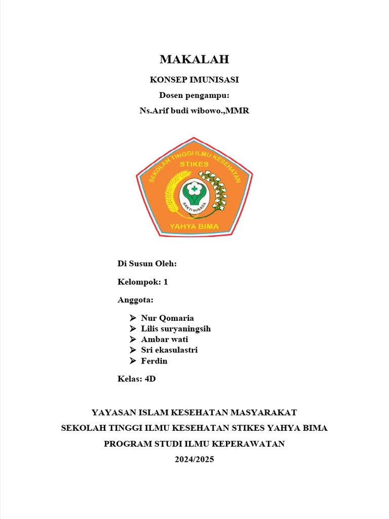 Imunisasi Ners Arif Budi klp1 | PDF