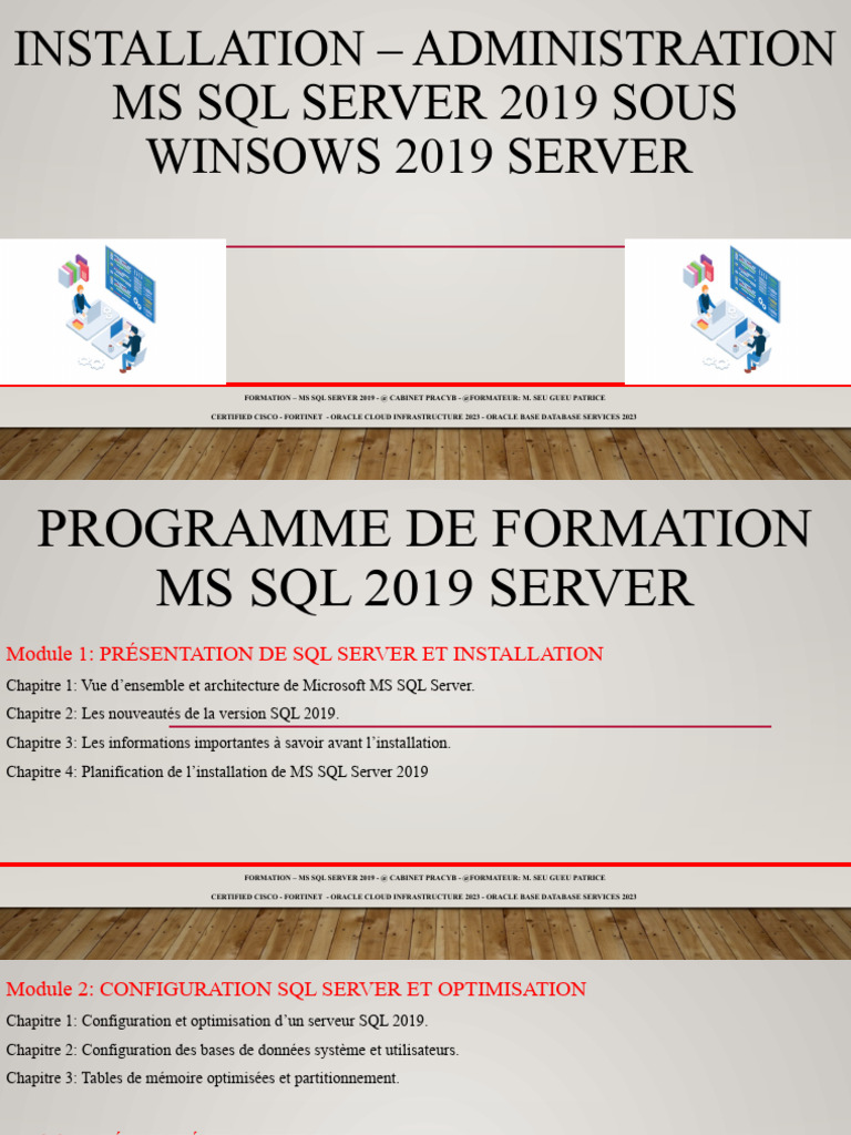 Formation - Ms SQL Server 2019 - @pracyb - Mai 2024 - p01 | PDF | Microsoft SQL Server | Bases ...