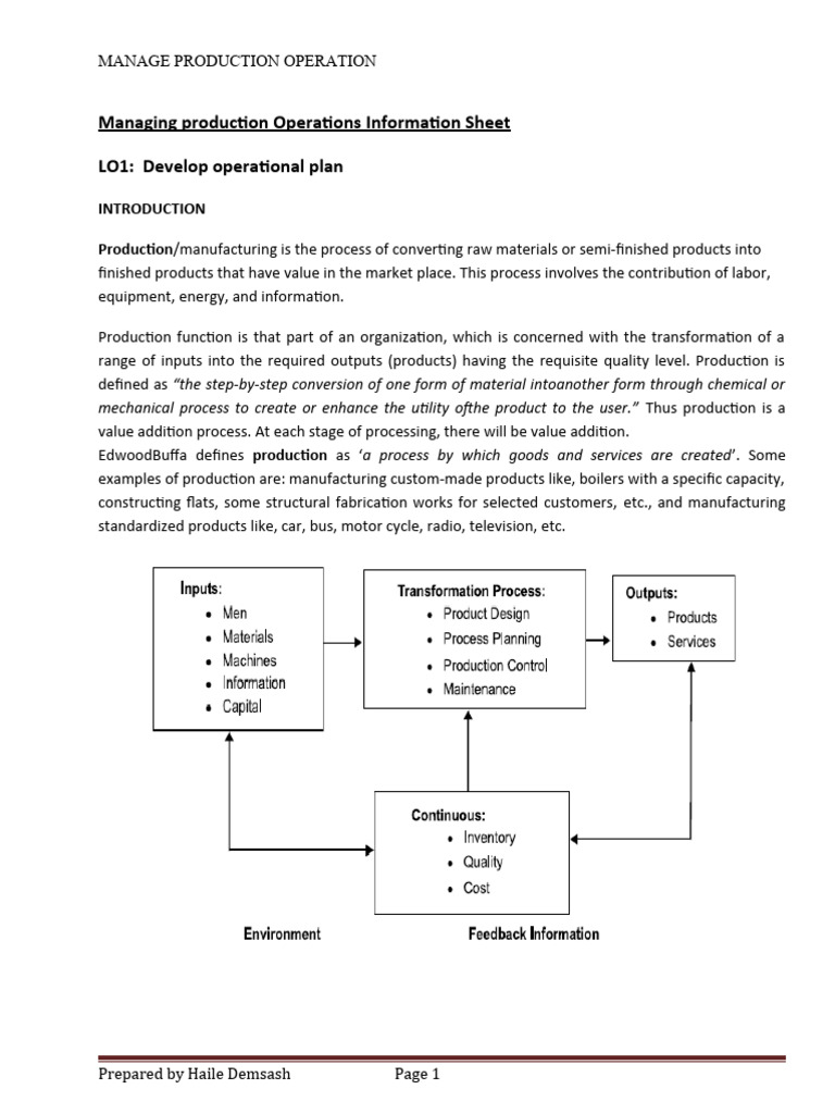 Production Operations Management Guide | PDF | Strategic Planning ...