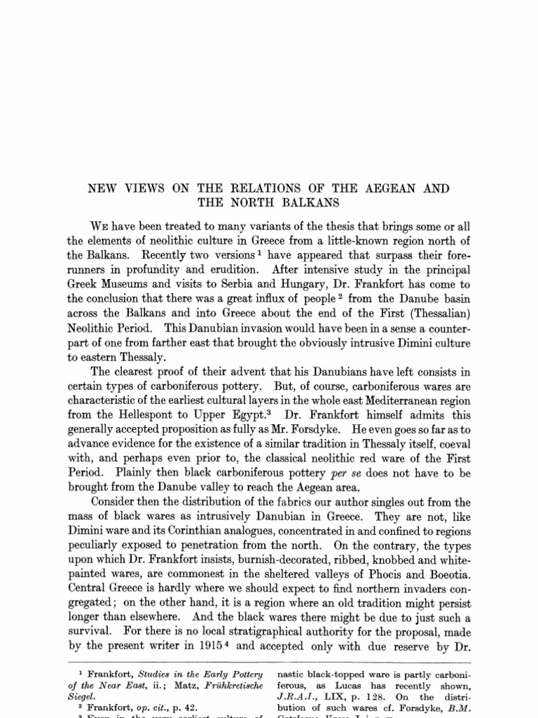 Gordon Childe - New Views On The Relations of The Aegean and The North ...