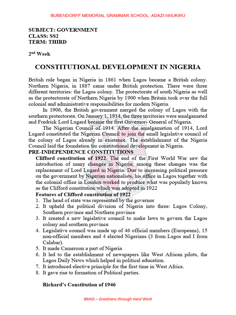 Ss2 Government | PDF | Legislature | Constitution