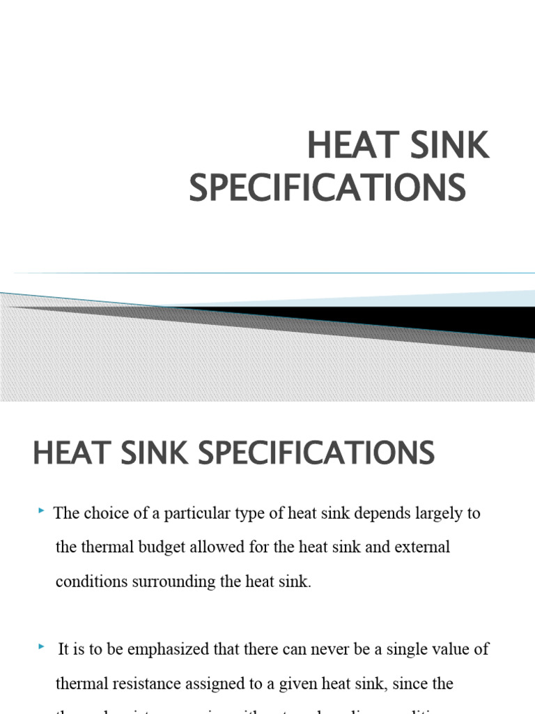 Heat Sink Pptx | PDF | Thermodynamics | Manufactured Goods