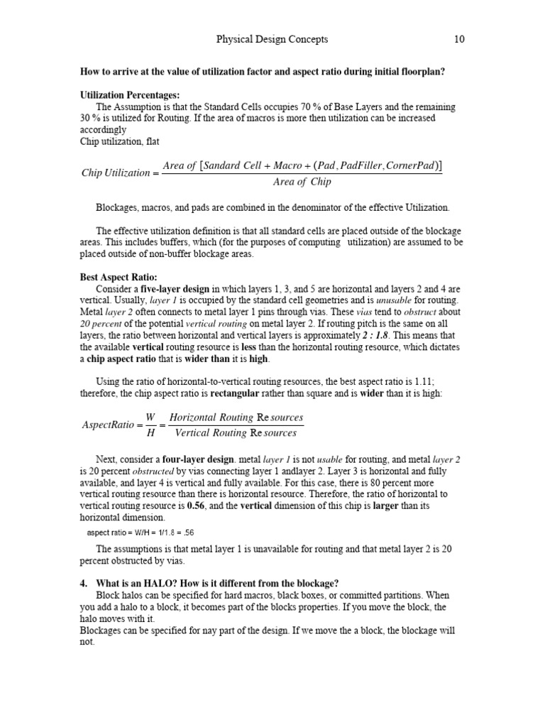 Physical Design Interview Complete 10 | PDF | Ratio | Computer Engineering