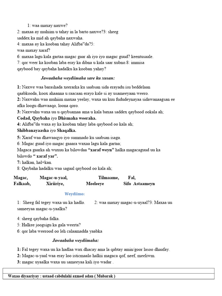 Af Soomali 8aad Last Update | PDF