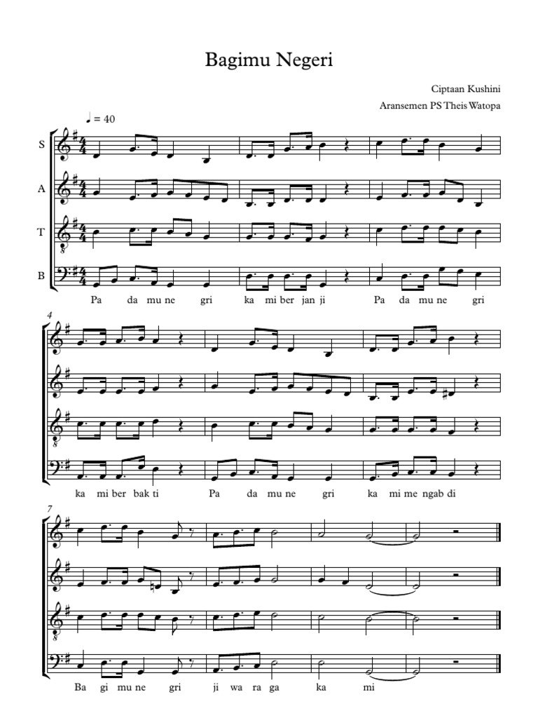 Bagimu Negeri - Full Score | PDF