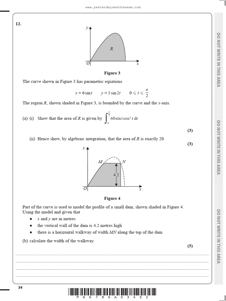 Parametric Equations Integration | PDF | Equations | Area
