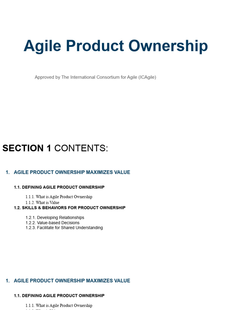 Agile Product Ownership Guide | PDF | Agile Software Development ...