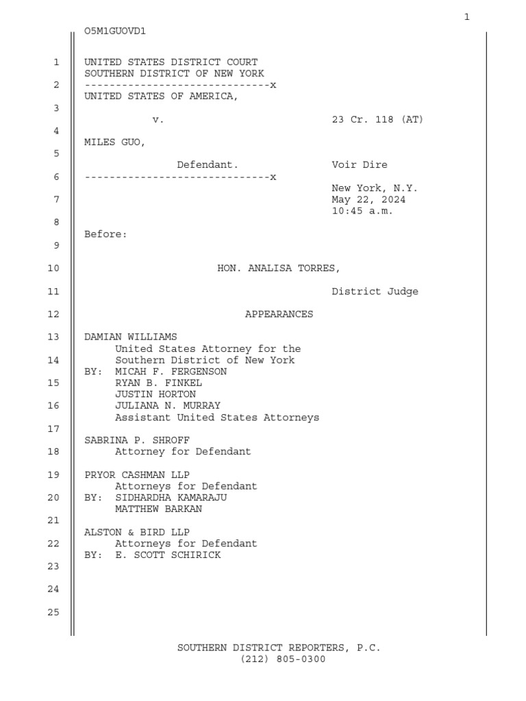 Case 23 - CR - 00118 - Transcript 22 05 2024 | PDF | Racketeer ...