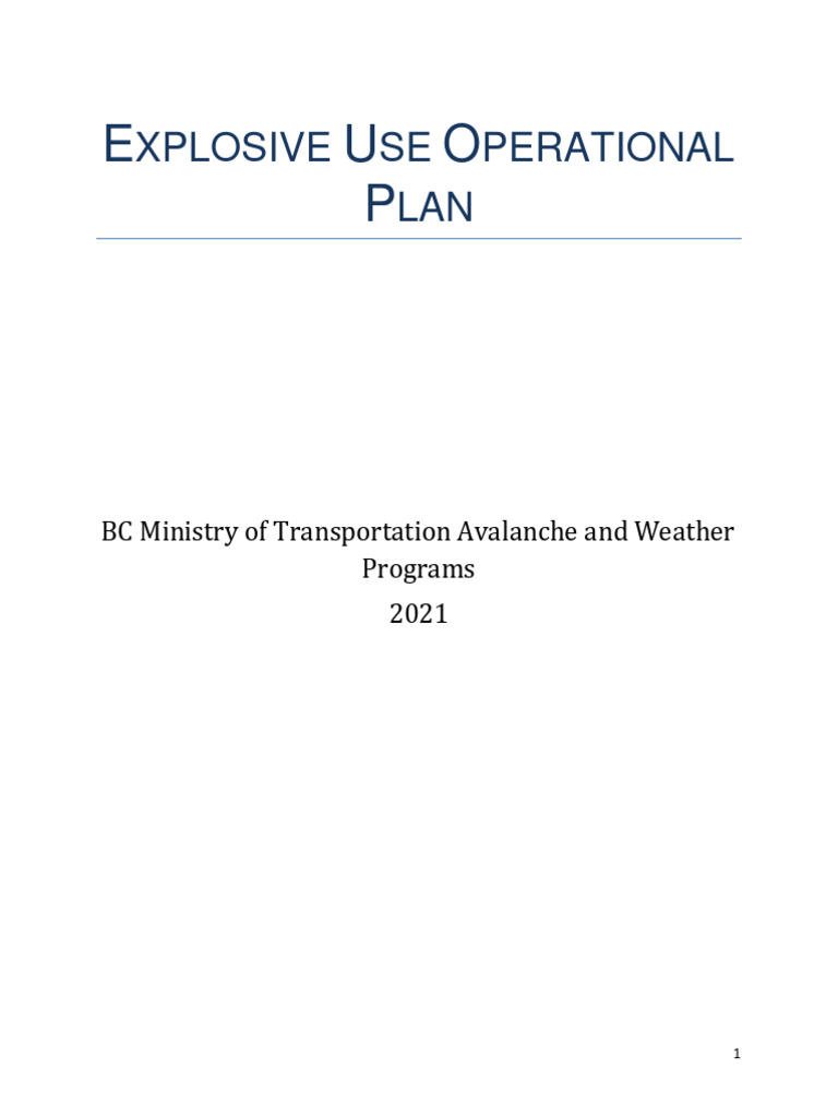 Explosive Use Operational Plan | PDF | Fuze