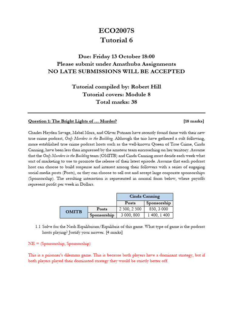 Podcast Marketing Game Theory Analysis | PDF | Interest | Mathematical ...