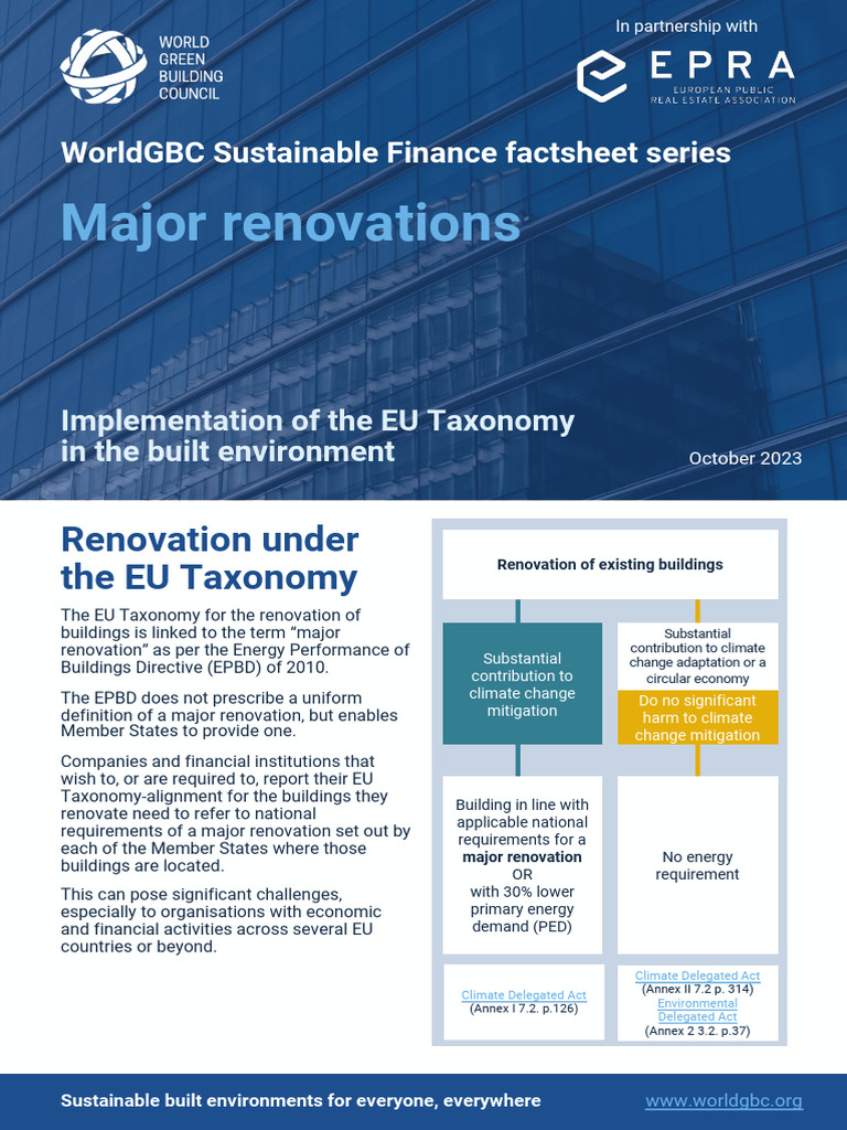 SFTF_Factsheet_Renovation | PDF | Climate Change Mitigation | Renovation