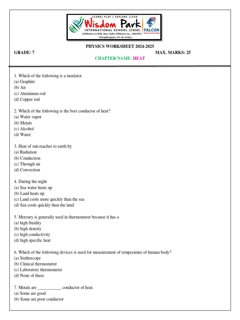 Heat Class7 Pdf Heat Transfer Thermal Conduction